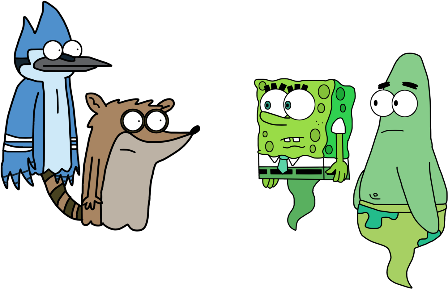 Download Ghost Mordecai - Spongebob And Patrick Vs Mordecai And Rigby ...