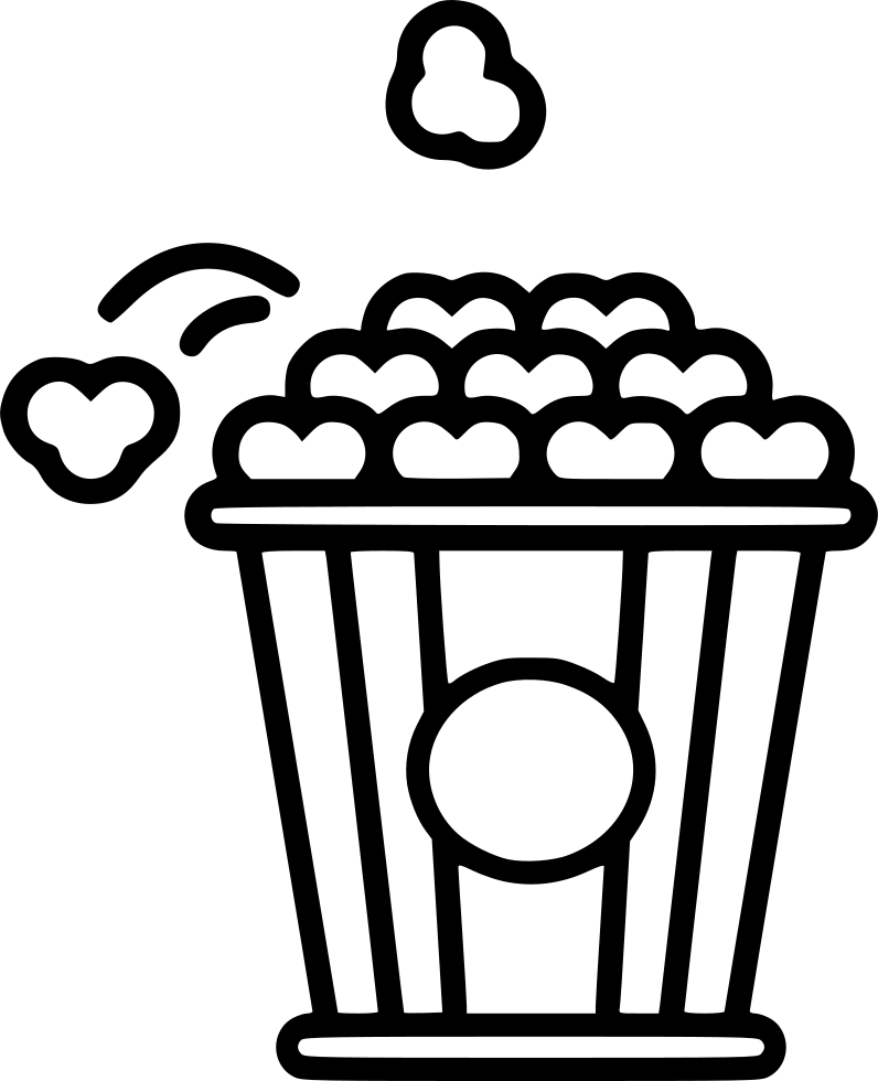 Download Png File - Popcorn Png Icon Black - Full Size PNG Image - PNGkit