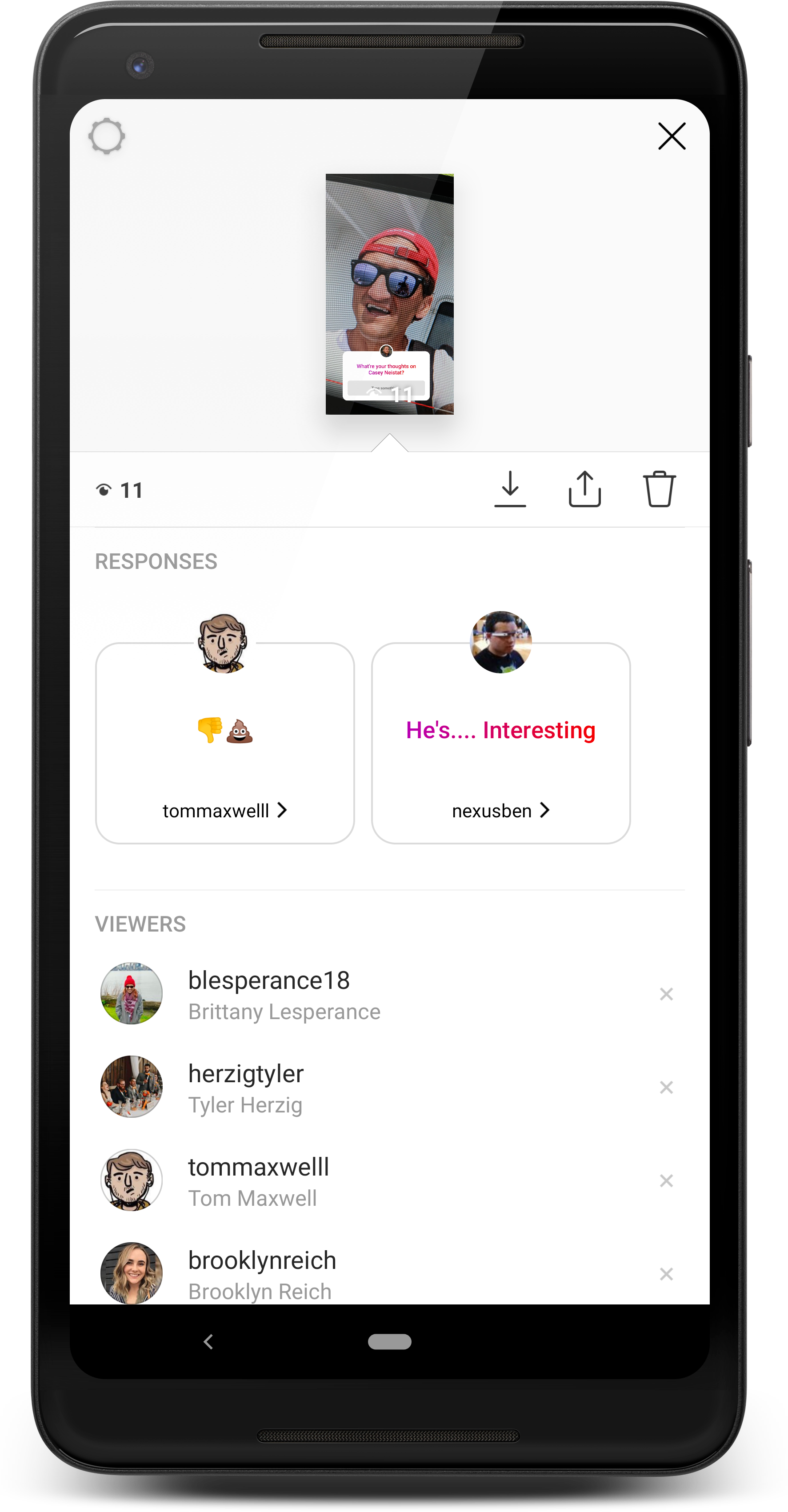 Download Share Or Delete Responses - Ask A Question On Instagram - Full ...