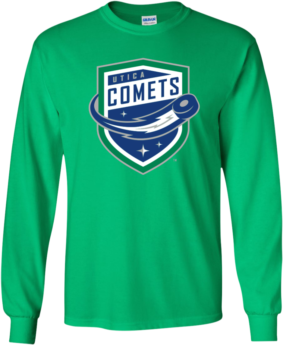 Download Utica Comets Primary Logo Youth Long Sleeve T-shirt - Utica ...