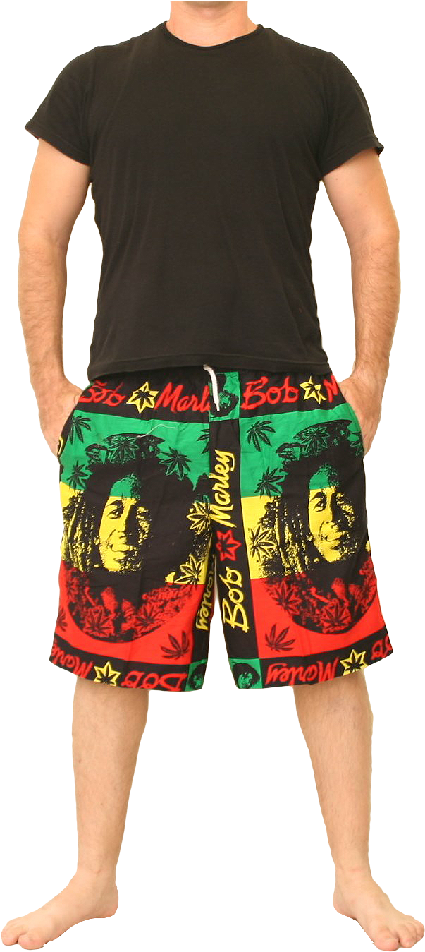Download Bob Marley Rasta Reggae Pants Shorts Smile - Trousers - Full ...