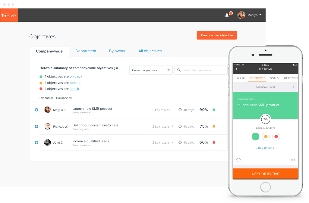 Download 15five Objectives - Employee Performance Management App - Full ...