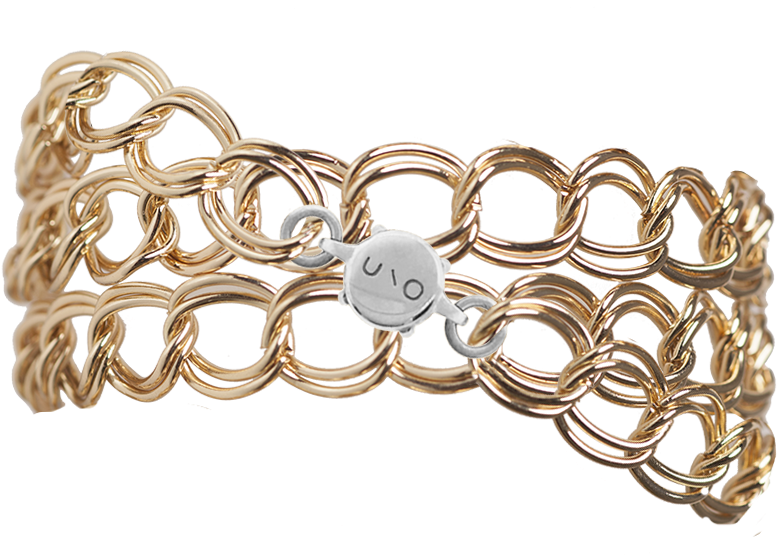 Download Uno Gold Double Link Chain - Gold - Full Size PNG Image - PNGkit