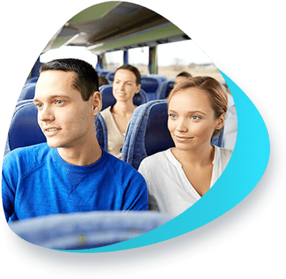 Download Us Bus Association - Pareja Viajando En Bus - Full Size PNG ...