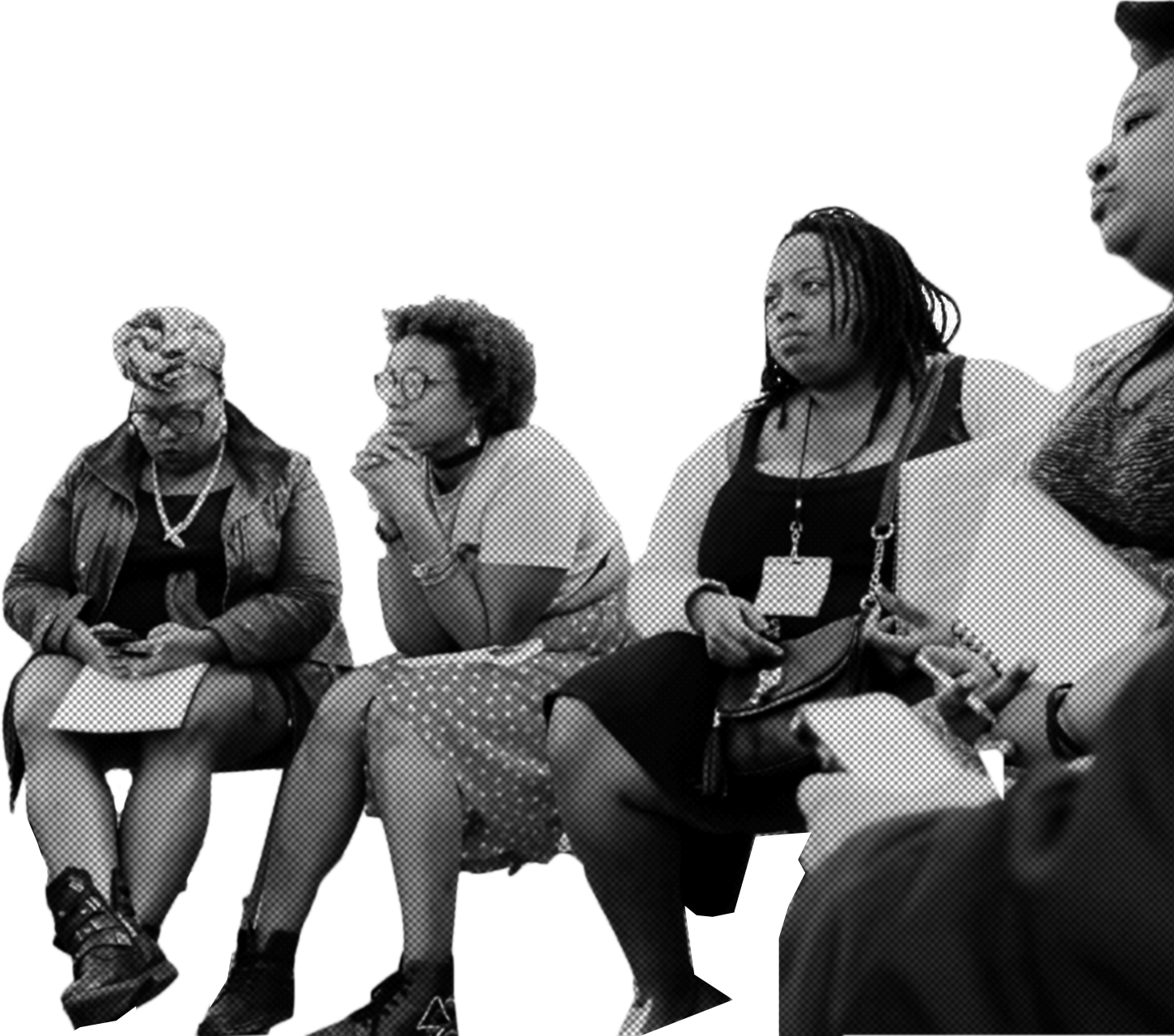 Download Byp Group Seated Halftone - Sitting - Full Size PNG Image - PNGkit