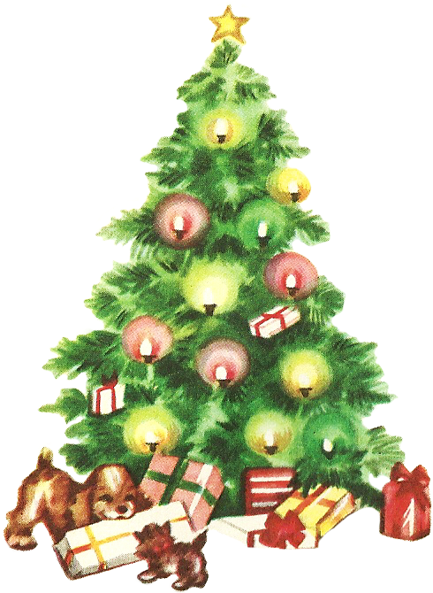 Vintage Christmas Ornaments Clip Art