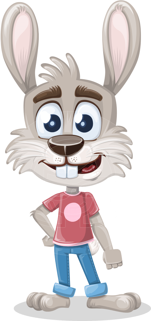 Download Bunny Cartoon Character - Full Size PNG Image - PNGkit