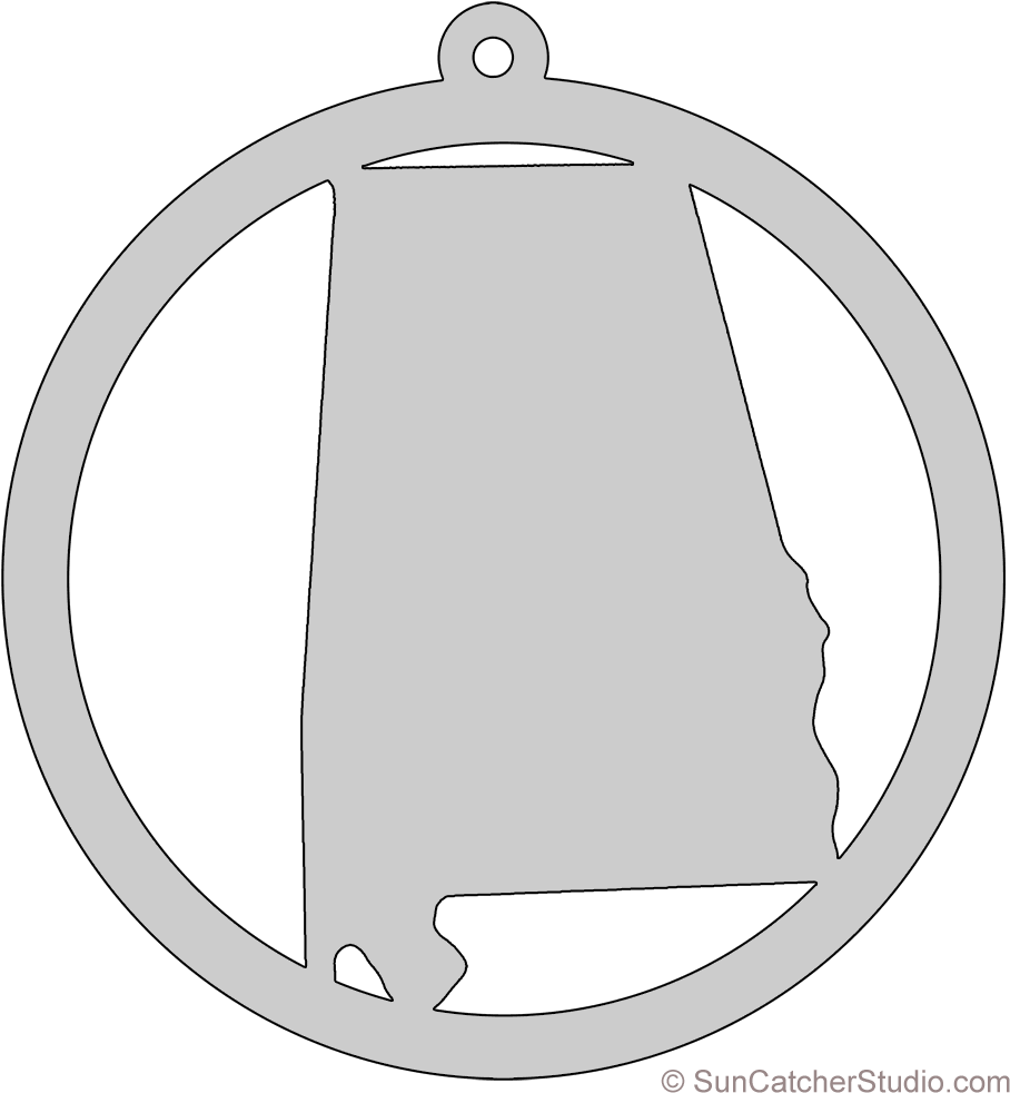 Download Transparent Alabama Map Circle Free Scroll Saw Pattern Shape ...