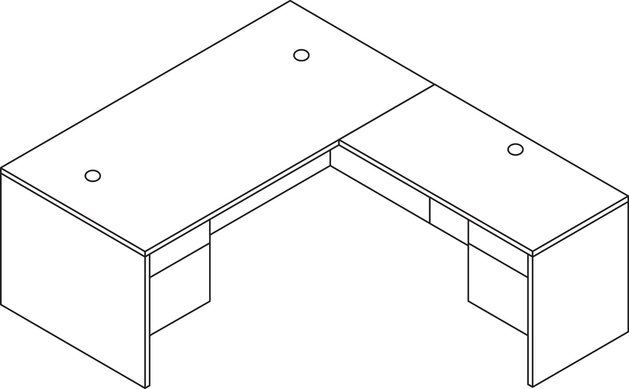 Download L Shape Desk - Hon 10500 Series Pedestal Desk - Full Size PNG ...