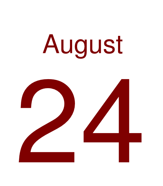 Download August 24 Clip Art At Clker - August 24 - Full Size PNG Image ...