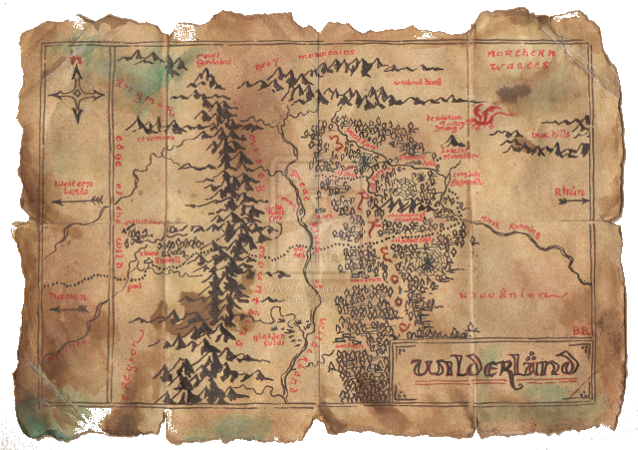 Download Hál Frændi - Map Of The Wilderland - Full Size PNG Image - PNGkit