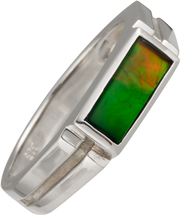 Download Modern Sterling Silver Blair Ring Korite Ammolite Png - Korite ...