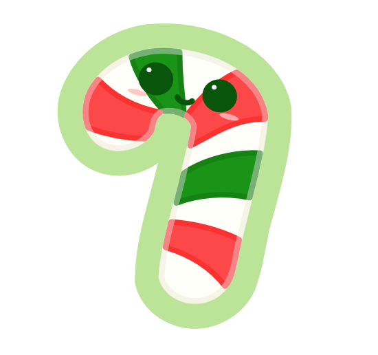 Download Kawaii Candy Cane Cartoon - Full Size PNG Image - PNGkit