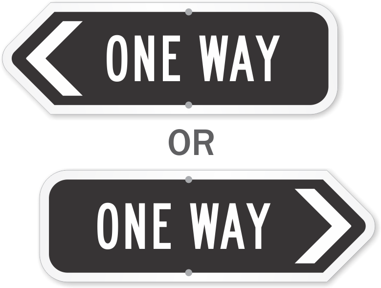 Download One Way Directional Sign - Sign - Full Size PNG Image - PNGkit