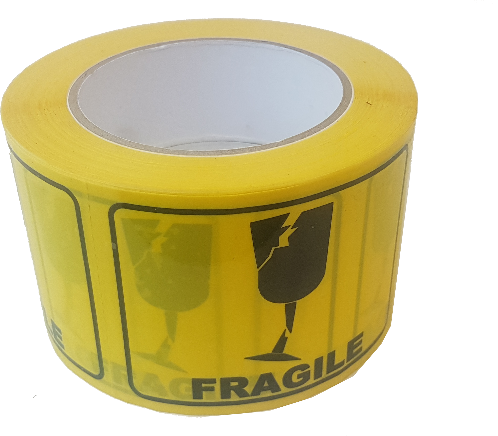 Download Transparent 72mmx100mm Yellow Fragile Rip A Label - Circle ...