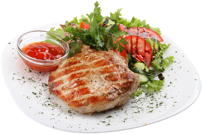 Download Pork Chop With Salad - Pork Chop - Full Size PNG Image - PNGkit