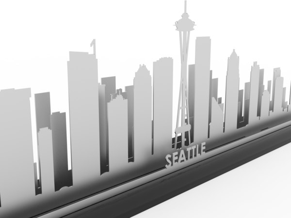 Download Seattle Skyline In Black - Full Size PNG Image - PNGkit