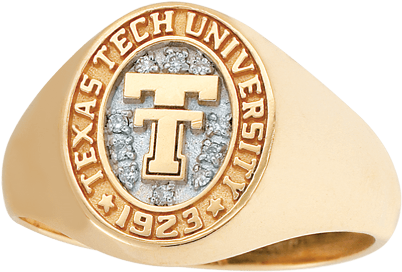 Download Texas Tech Women's Signet Ring With Diamonds - Full Size PNG ...