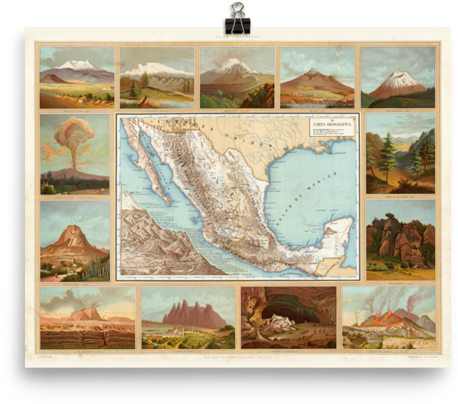 Download 1885 Mexico Topographic Map - Global Gallery Carta Orografica ...