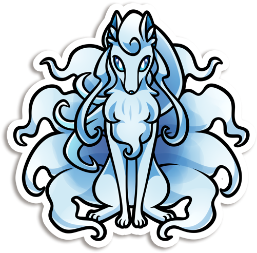 Download Alolan Ninetails Vinyl Sticker - Ninetales - Full Size PNG ...