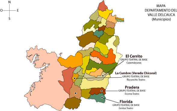 Download Transparent Mapa Del Valle Del Cauca - Division Politica Del ...