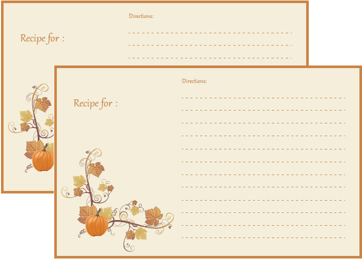 Download Thanksgiving Recipe Card - Full Size PNG Image - PNGkit