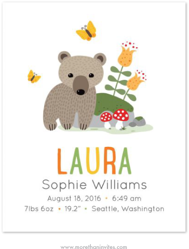 Download Baby Birth Announcement Keepsake Poster Print With - Thank You ...