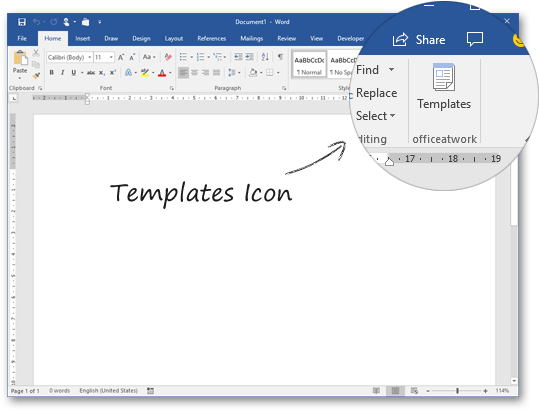 Download With Just One Click On The Templates Icon On The Home - Ribbon ...