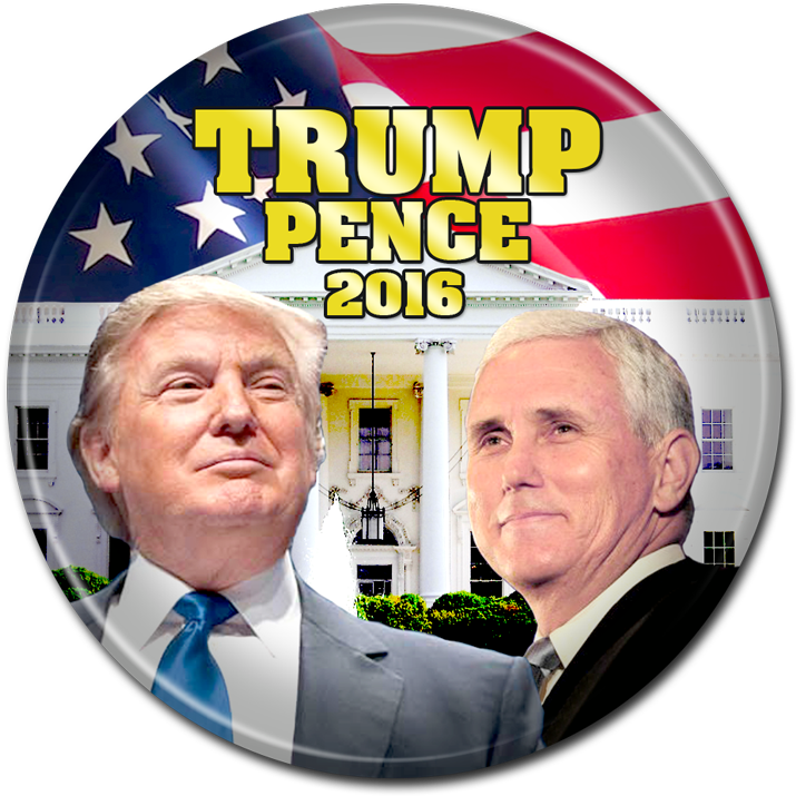 Download Trump Pence Button - Label - Full Size PNG Image - PNGkit