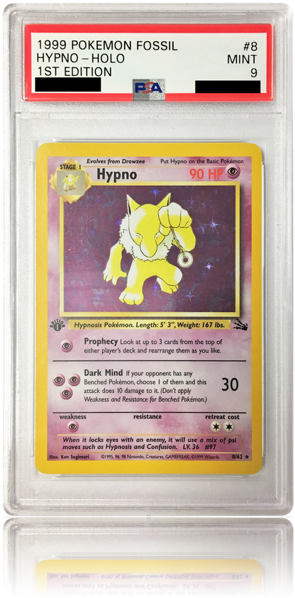 Download Psa 9 1st Edition Hypno 8/62 - Pokemon Hypno 8 Fossil Holo ...