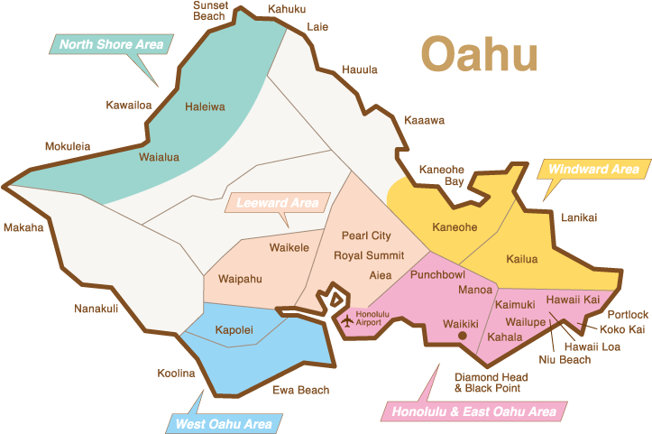 Download Oahu Island Area Map - Oahu Pearl City Map - Full Size PNG ...