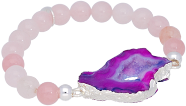 Download Purple Geode Rose Quartz Bracelet - Bracelet - Full Size PNG ...