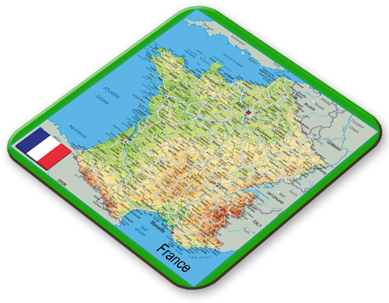 Download France Map Placemat - Atlas - Full Size PNG Image - PNGkit