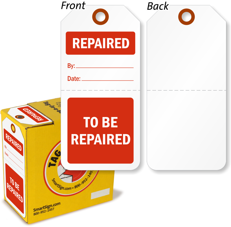 Download Zoom, Price, Buy - 100 Duplicate Repair Tags, To Be Repaired ...