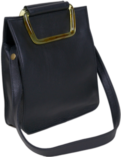 Download Rectangle Bag In Black Leather - Bag - Full Size PNG Image ...