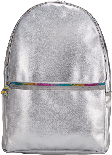 Download Picture Of Silver Metallic Backpack - Backpack - Full Size PNG ...