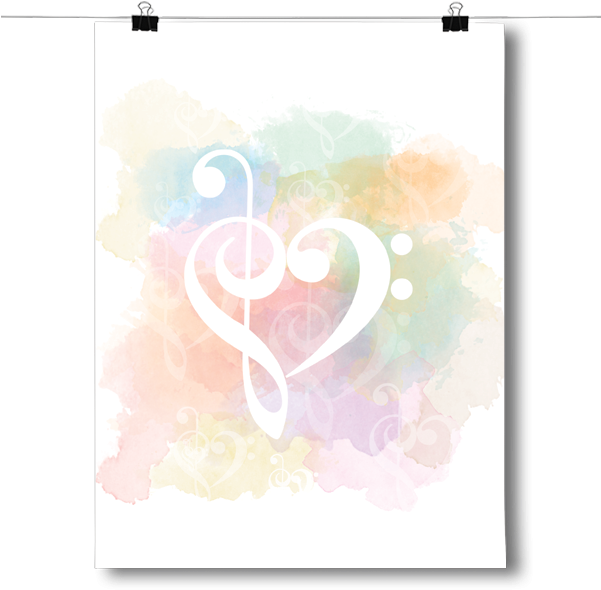 Download Treble Clef - Inspired Posters Treble Clef - Bass Clef Heart ...