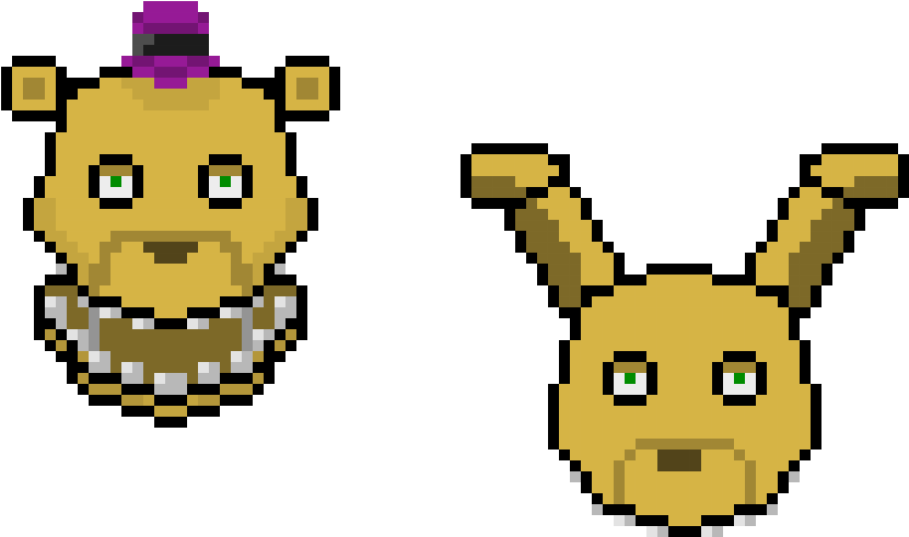Download Fredbear And Spring Bonnie - Pixel Art - Full Size PNG Image ...
