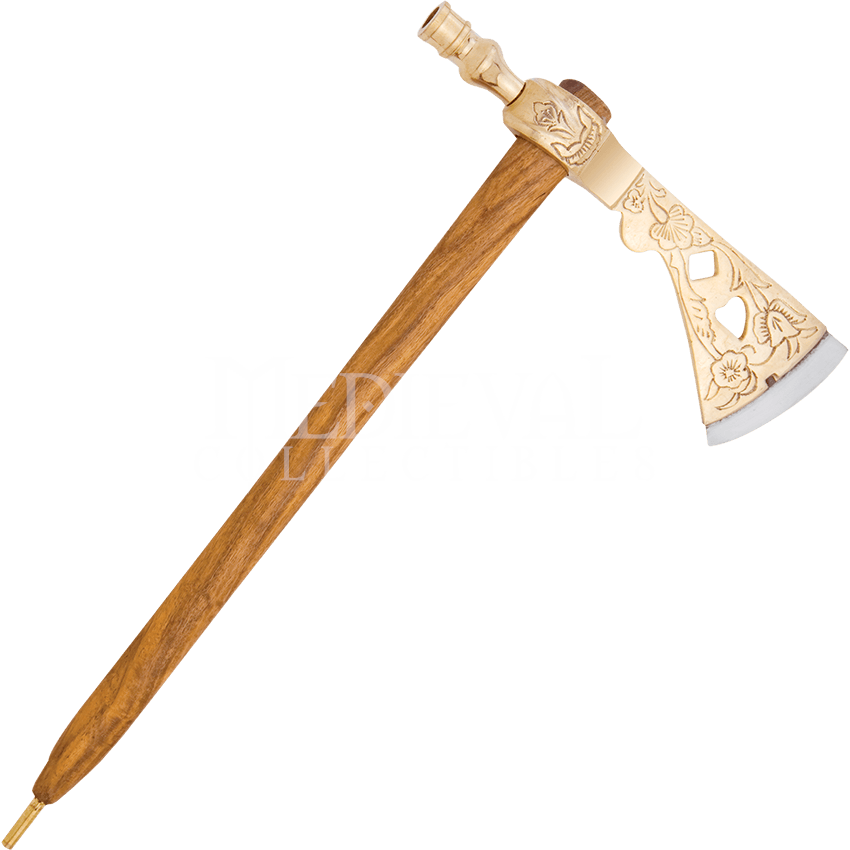 Download Engraved Brass Peace Pipe Tomahawk - Tomahawk - Full Size PNG ...