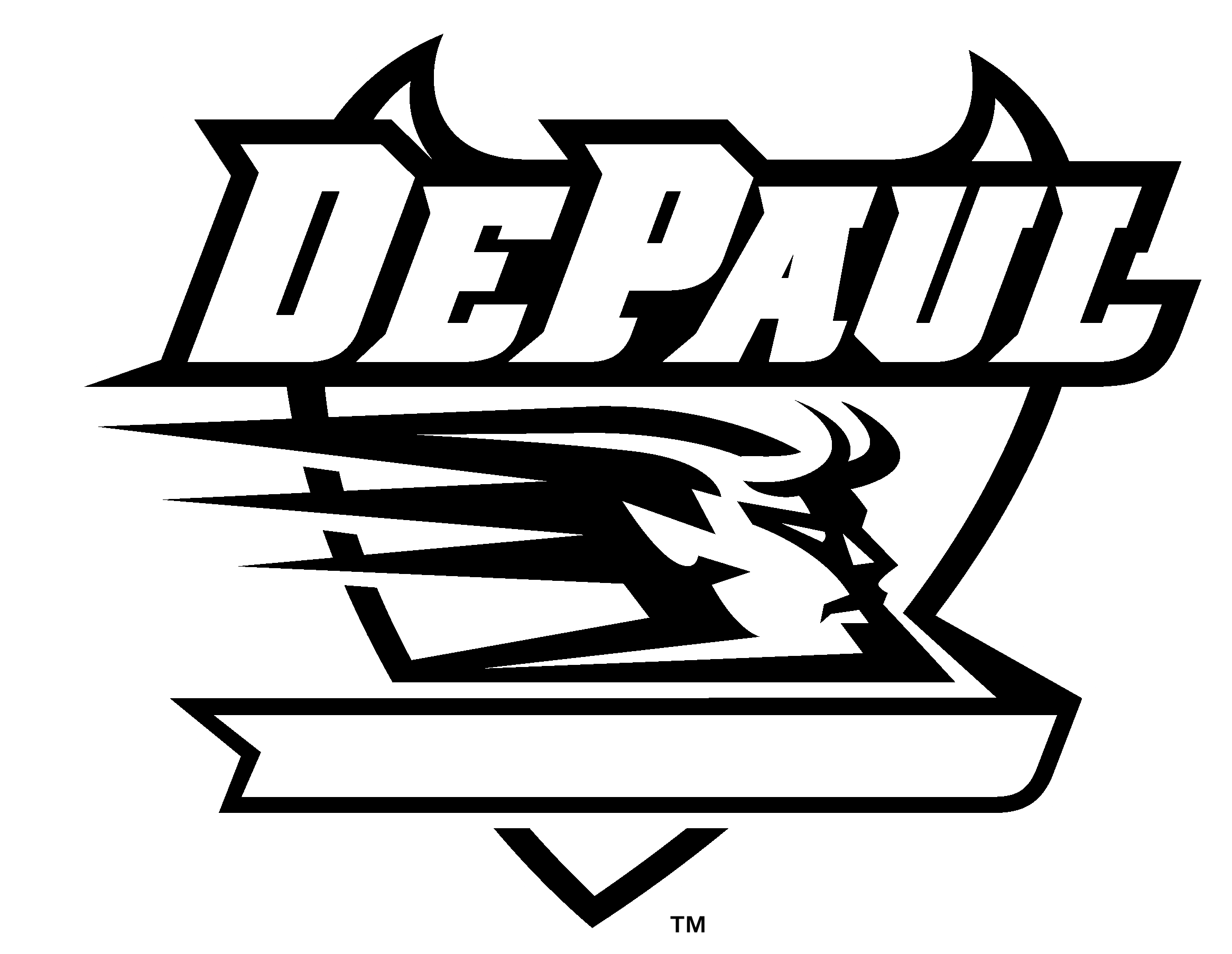 Download Depaul Blue Demons Logo Black And White - Depaul Blue Demons ...