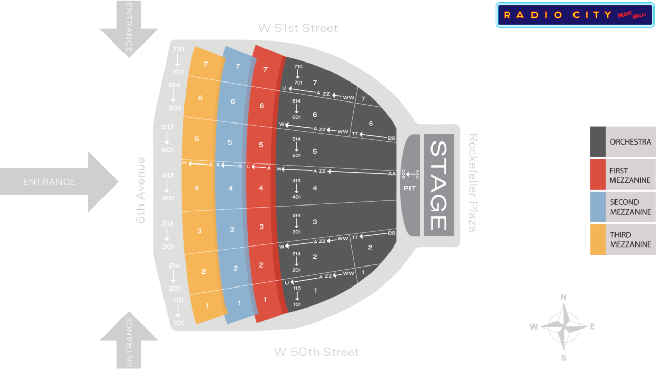 Download Radio City Music Hall Seating Chart And Map - Radio City ...