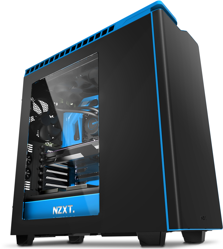 Download Nzxt H440 Matte Black Blue Ca H442w M4 - Full Size PNG Image ...