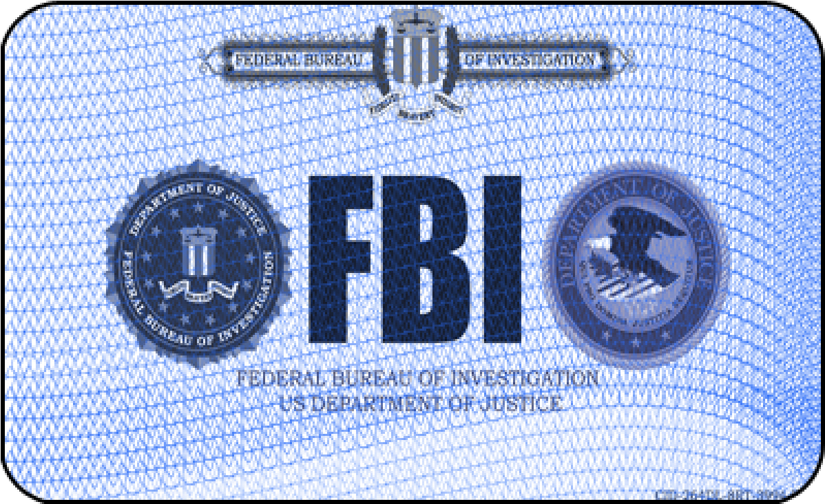 Download Fbi Federal Bureau Of Investigation Id Card Agent Fbi Id Card Psd Full Size PNG 
