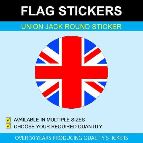 Download Union Jack Round Flag Stickers - British Invasion - Full Size ...