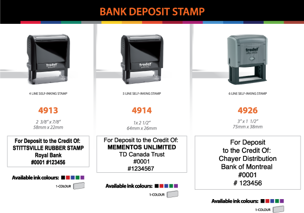 Download Bank Deposit Stamps - Fragile Office Self-inking Office Rubber ...