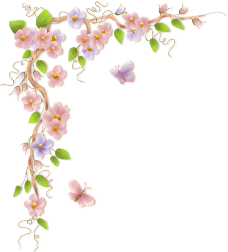Download Flower Vine Border Clip Art - Full Size PNG Image - PNGkit