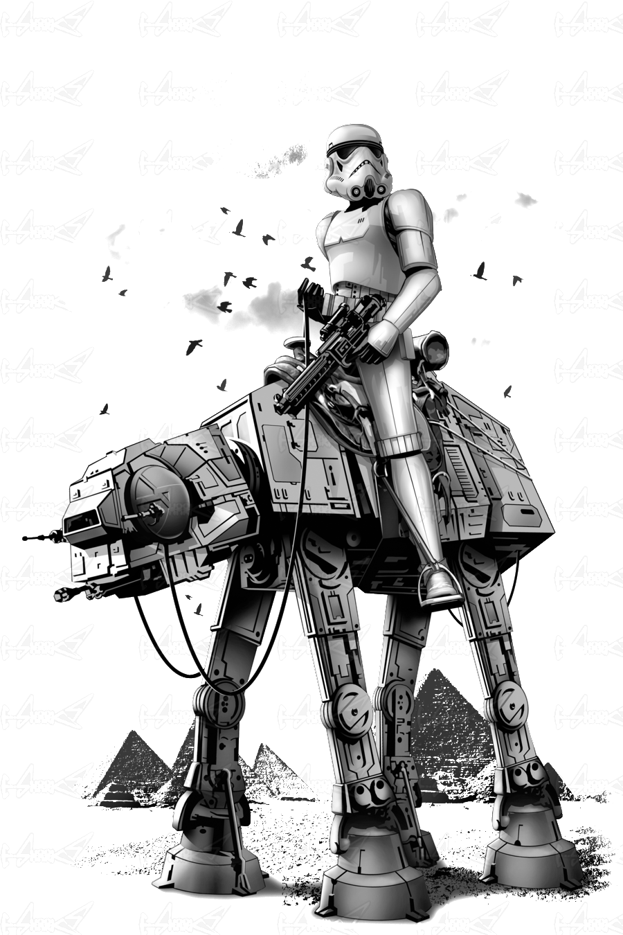 Download Stormtrooper Riding Atat - Stormtrooper Riding On A Shark ...