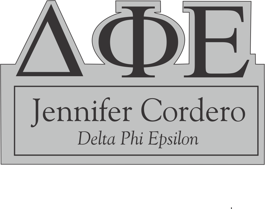 Download Delta Phi Epsilon Cut Out Greek Letter Name Tag - Pratham ...