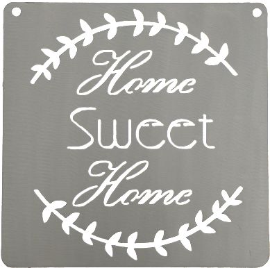Download Home Sweet Home Silver Metal Mantra Display - Olive Wreath ...