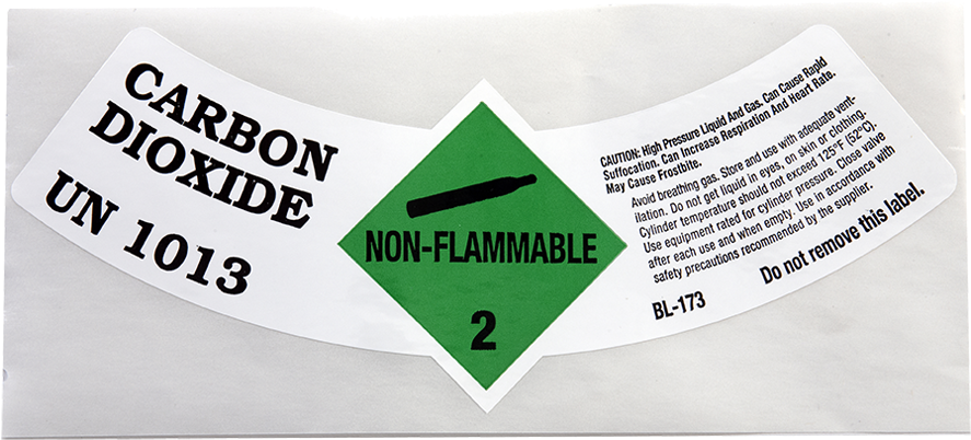 Download Beverage Elements Co2 Gas Cylinder Label - Carbon Dioxide Un ...